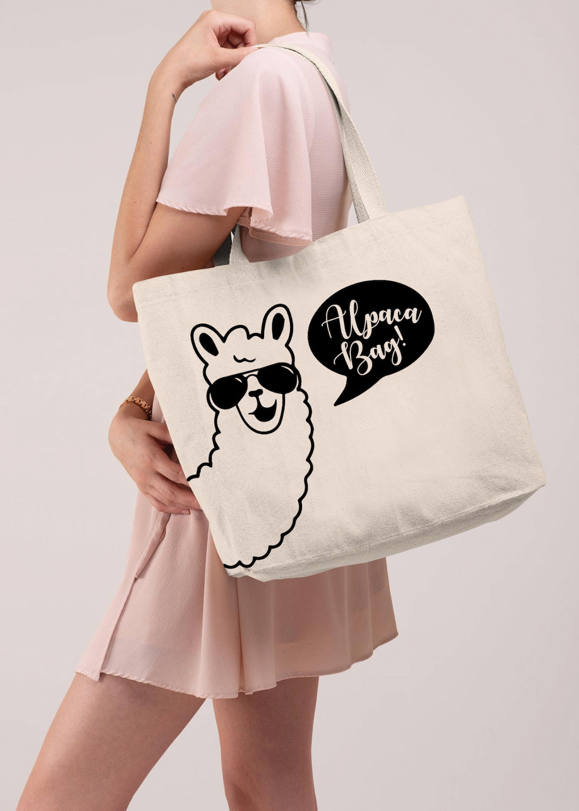 Large Canvas Tote Alpaca Large Tote Alpaca Bag Large - Etsy UK