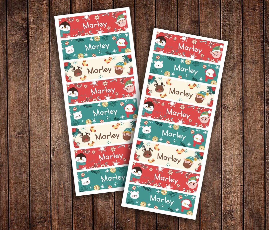 Custom Christmas Name Stickers | Custom Christmas Gift Tags | Christmas ...
