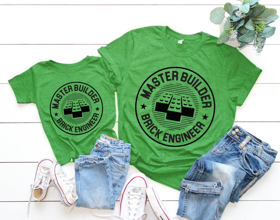 Master Builder Brick Engineer Tee | Mommy and Me Shirt | Building Block ...