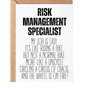 Risk Management Specialist Gift, Card | Funny Risk Management ...