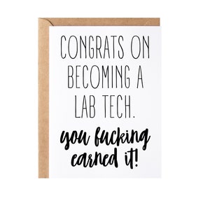 Lab Tech Gift, Card | Funny Congratulations on Becoming A Laboratory ...