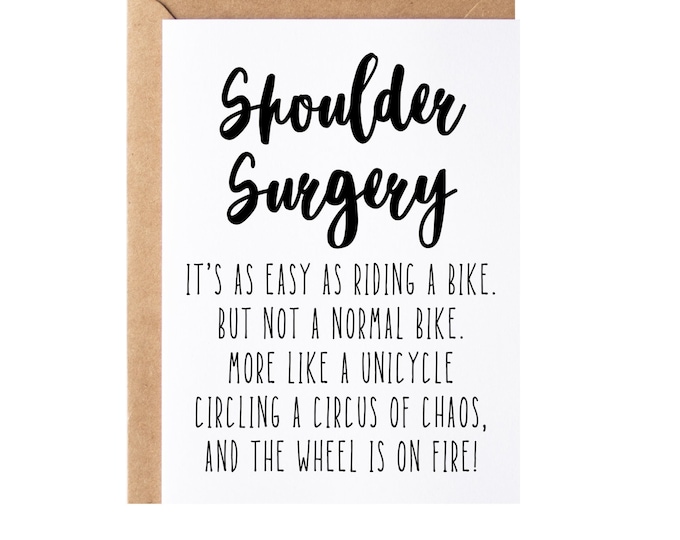Funny Get Well Shoulder Surgery, Friend or Family Member Having ...