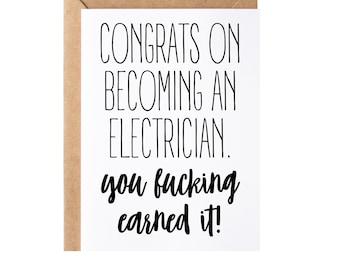 Electrician Graduation Card, Congratulations on Becoming an Electrician ...
