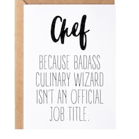 Chef Thank You Card | Thank You for Cooking | Thank You for Being My ...