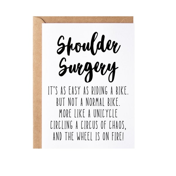 Shoulder Surgery Card - Etsy