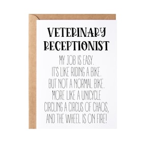 Veterinary Receptionist Gift, Card | Funny Vet Receptionist Week Gift ...