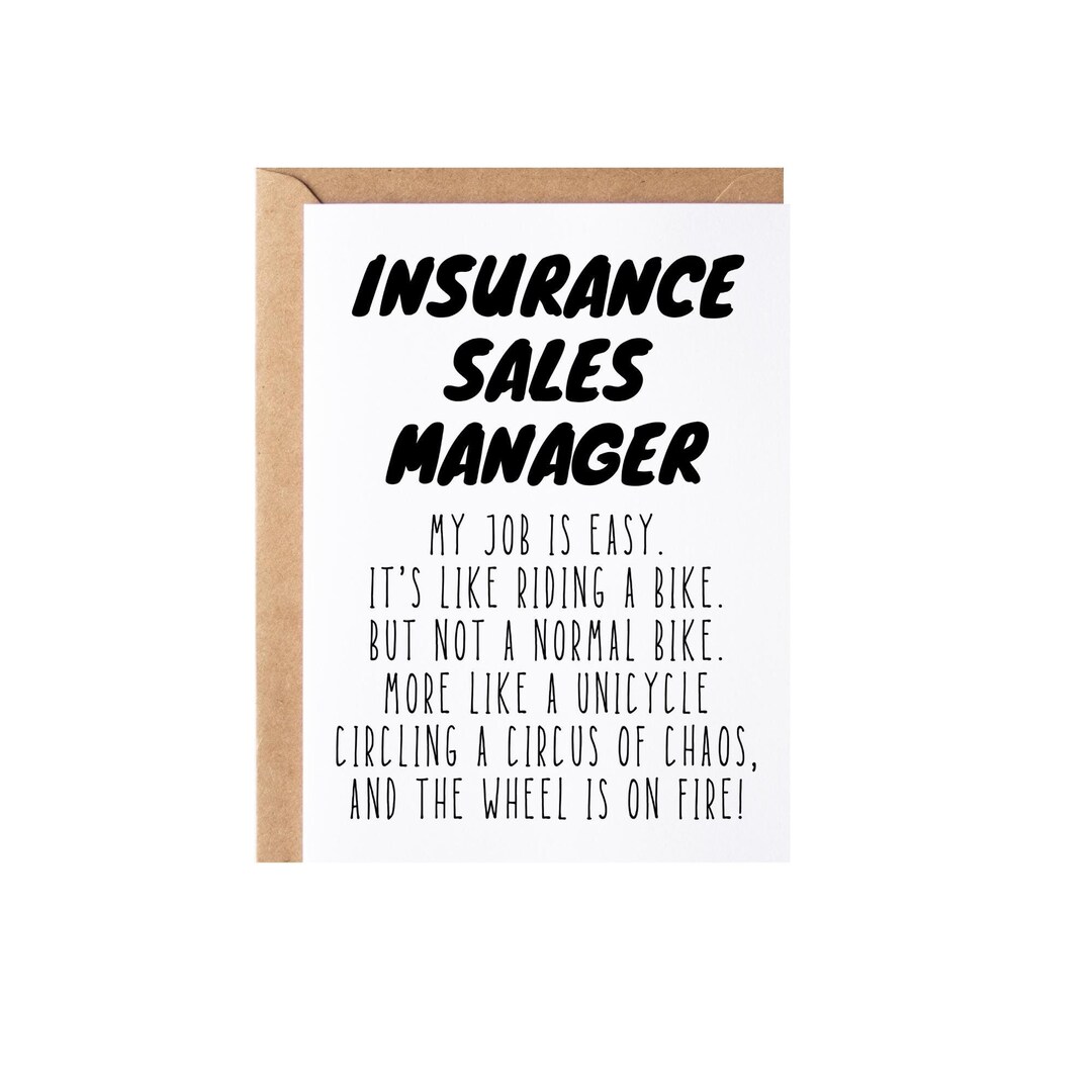 Insurance Sales Manager Gift, Card | Funny Insurance Sales Manager ...