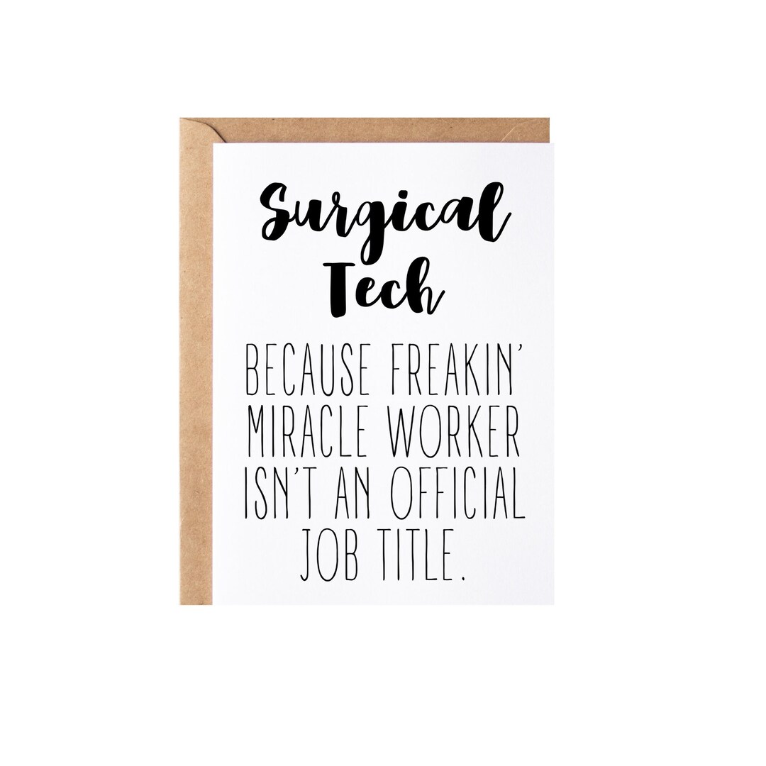 Surgical Technologist Gift, Card | Funny Surgical Technology Student ...