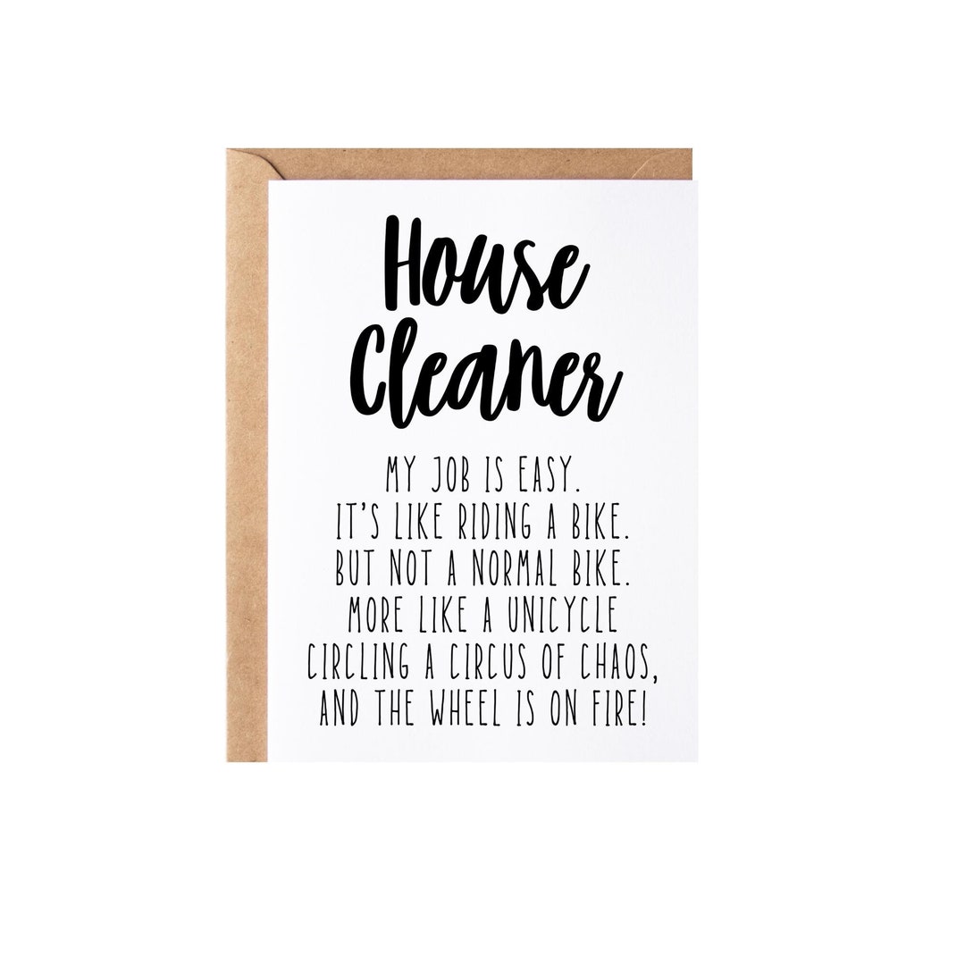 House Cleaner Gift, Card | Funny House Cleaner Thank You Appreciation ...