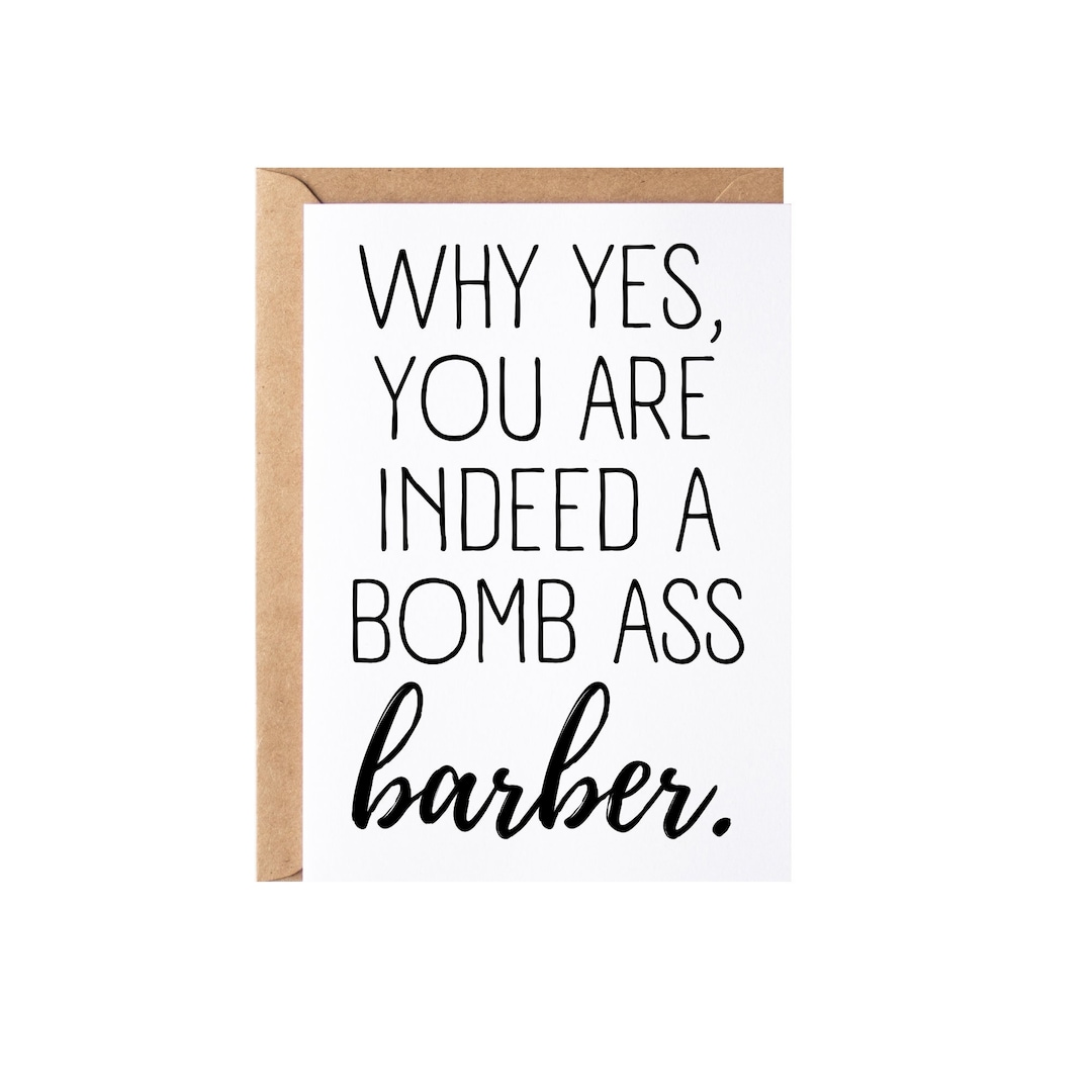 Barber Gift, Barber School Graduation Card | Funny Barber Thank You ...