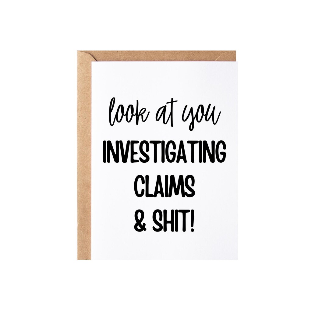 Claims Investigator Gift, Card Funny Insurance Claims Investigator ...