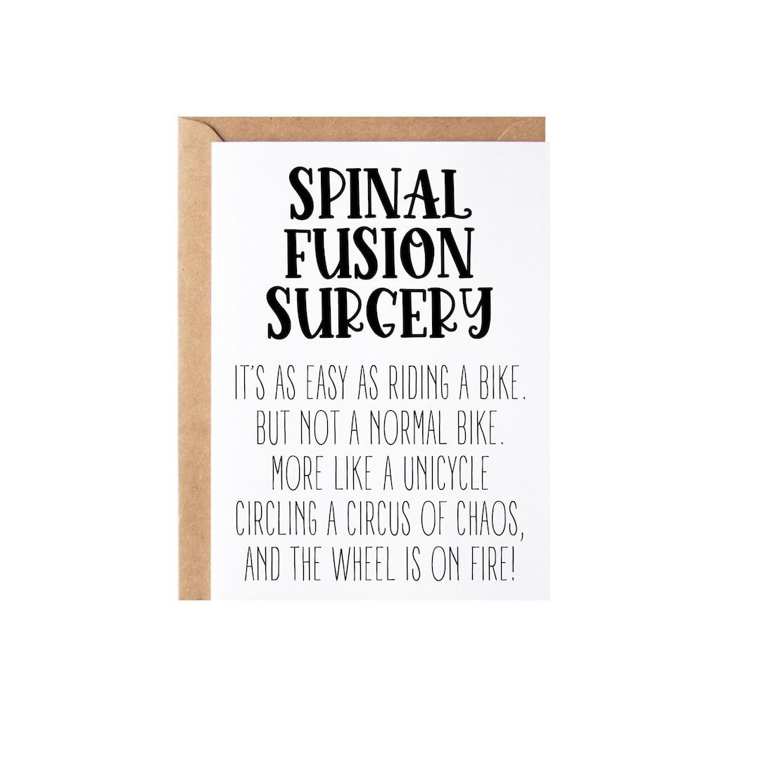 Spinal Fusion Surgery Card, Spinal Surgery Recovery Gift Idea | Get ...