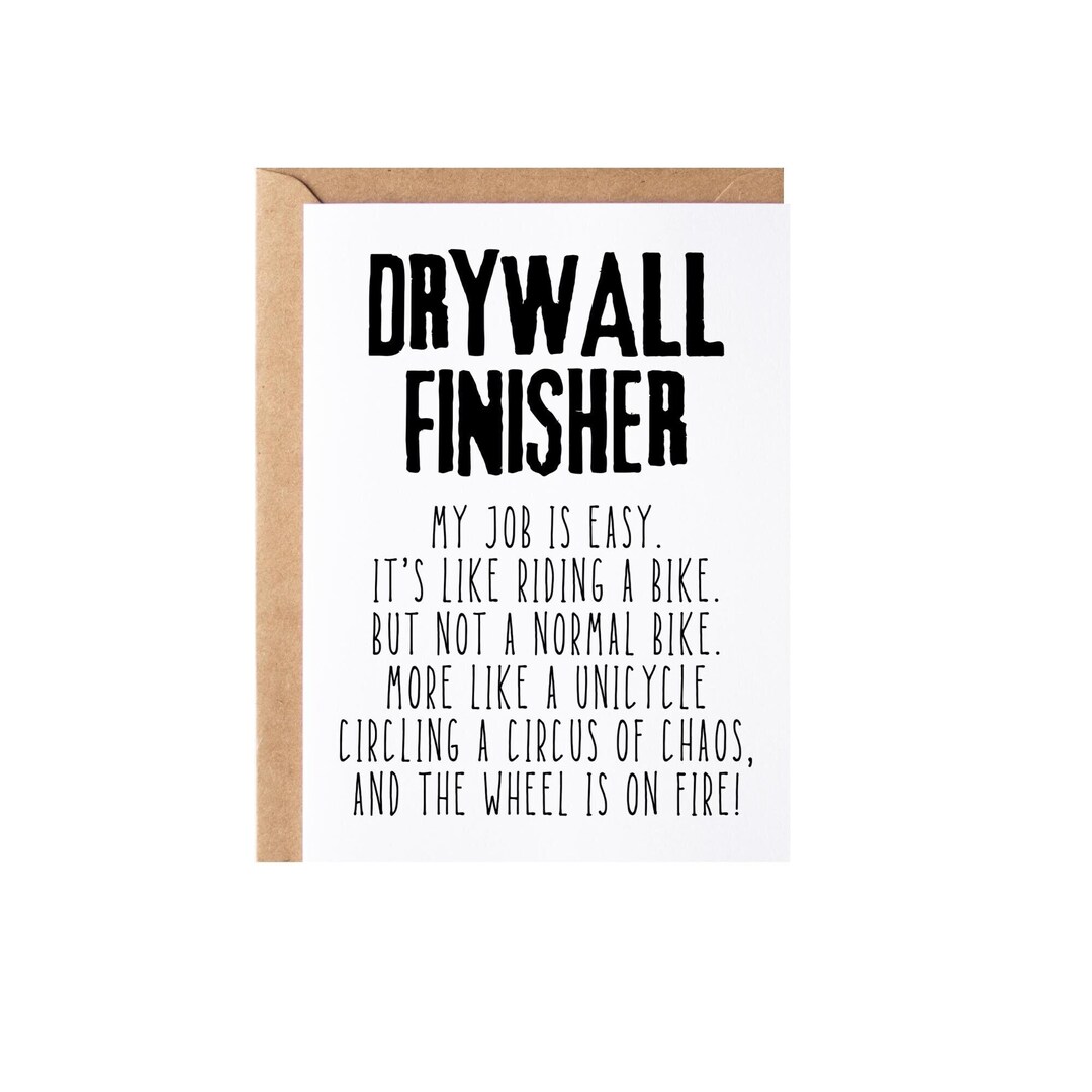 Drywall Finisher Gift, Card | Funny Drywall Finisher Thank You ...