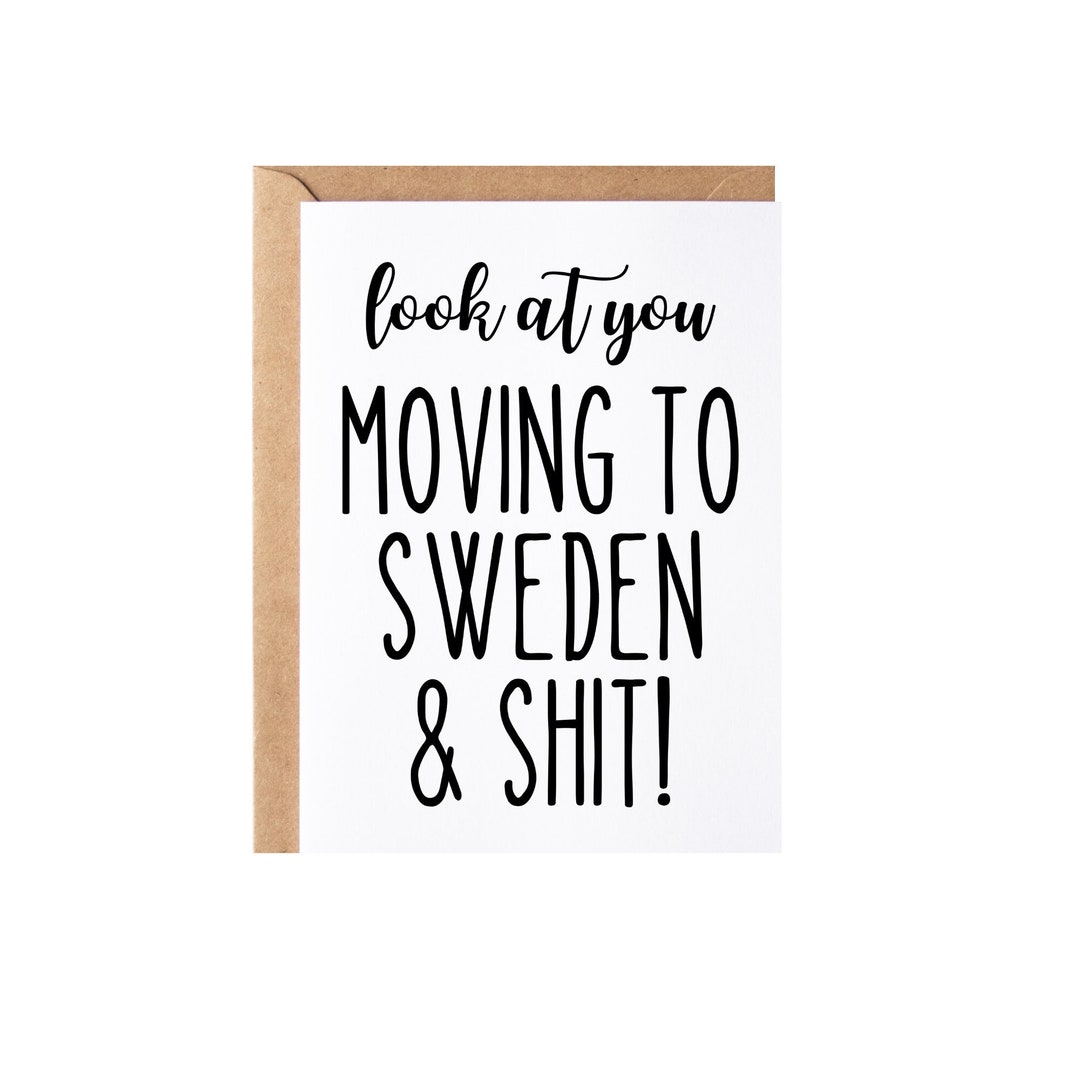 Moving to Sweden Gift - Friend and Coworker Relocation Goodbye Moving ...
