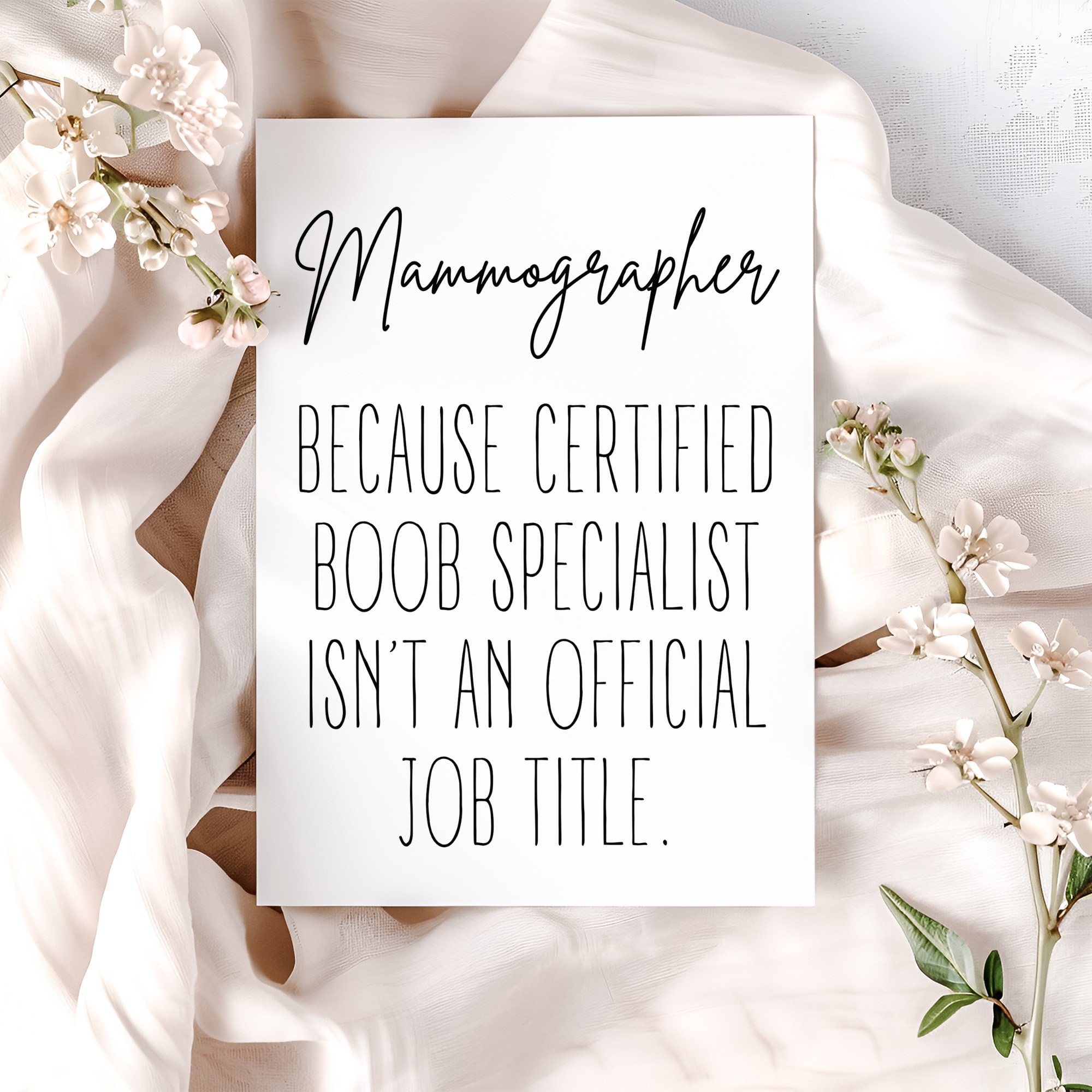 Mammographer Gift, Card | Funny Mammo Tech Thank You Appreciation ...