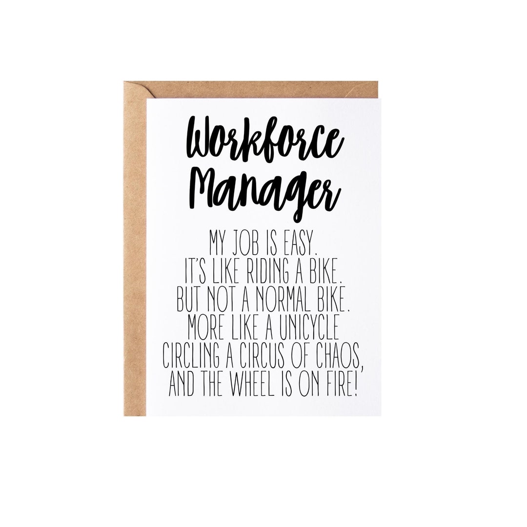 Workforce Manager Gift, Card | Funny Workforce Management Thank You ...