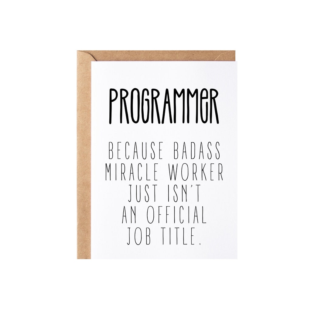 Programmer Gift, Card | Funny Programmer Thank You Appreciation Present ...