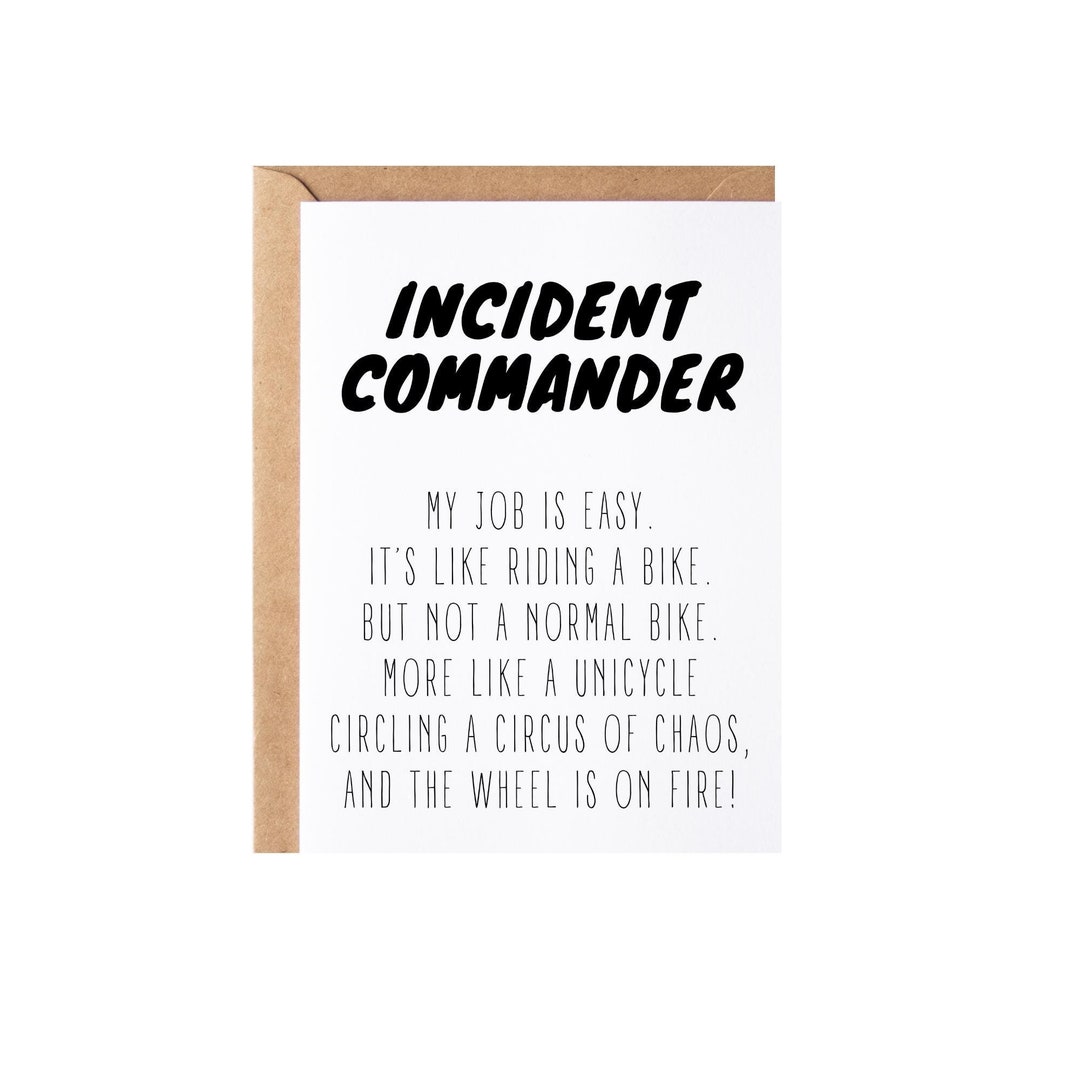 Incident Commander Gift, Card | Funny Incident Commander Thank You ...