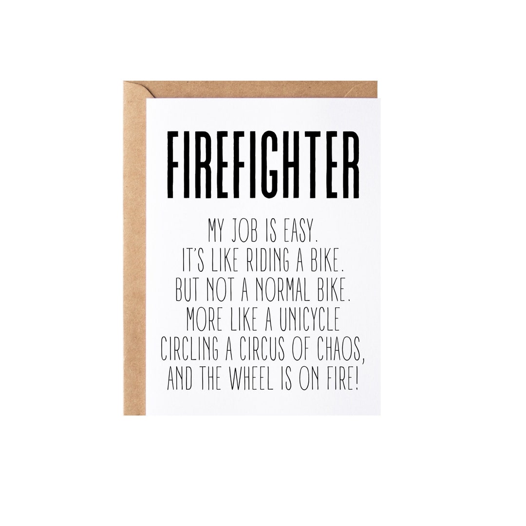 Firefighter Gift, Card | New Firefighter Graduation Present Idea, Fire ...