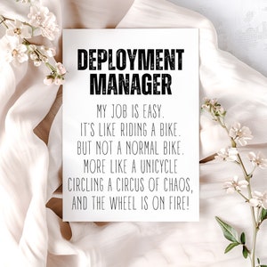 Deployment Manager Gift, Card | Funny Deployment Management Thank You ...