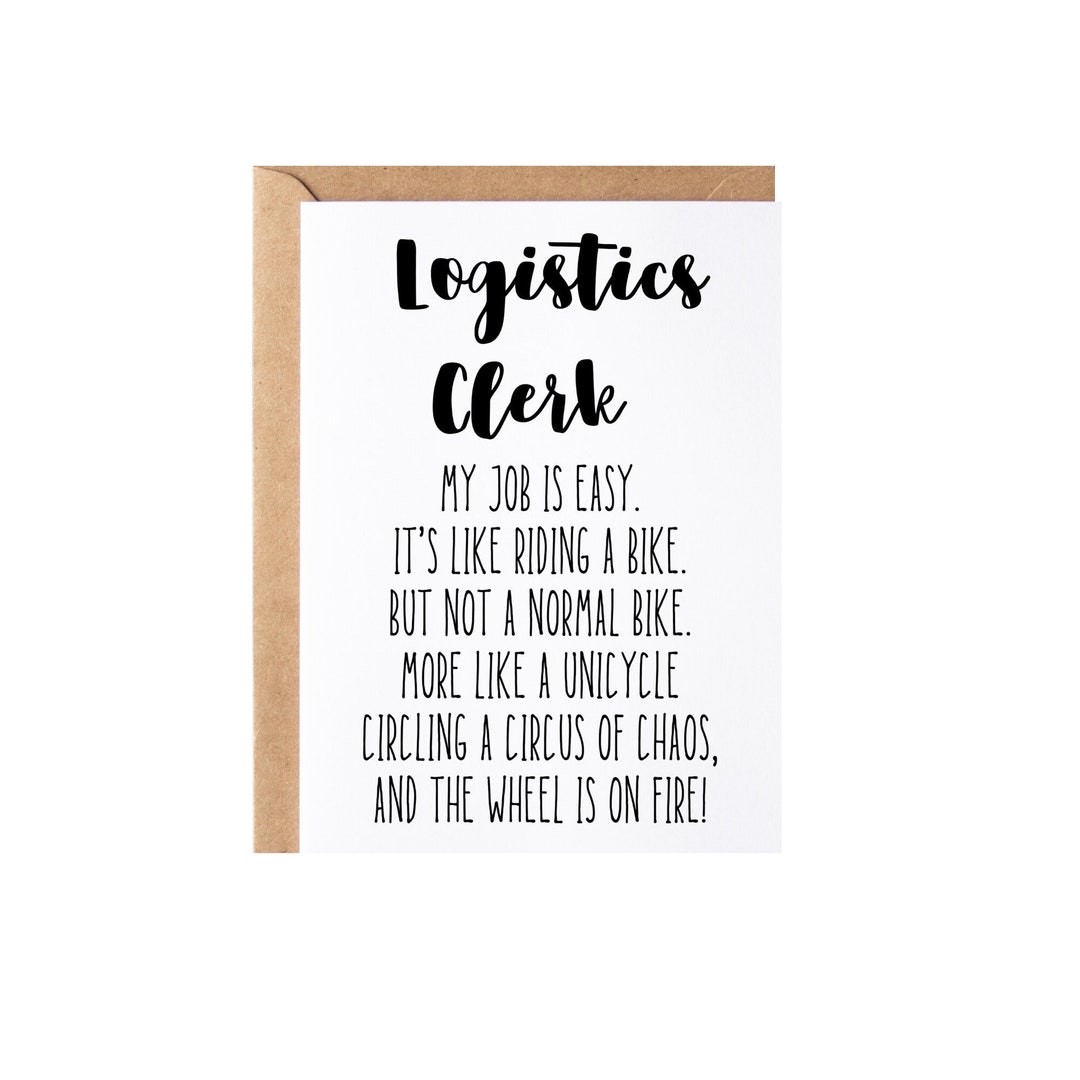 Logistics Clerk Gift, Card | Funny Logistics Clerk Thank You ...