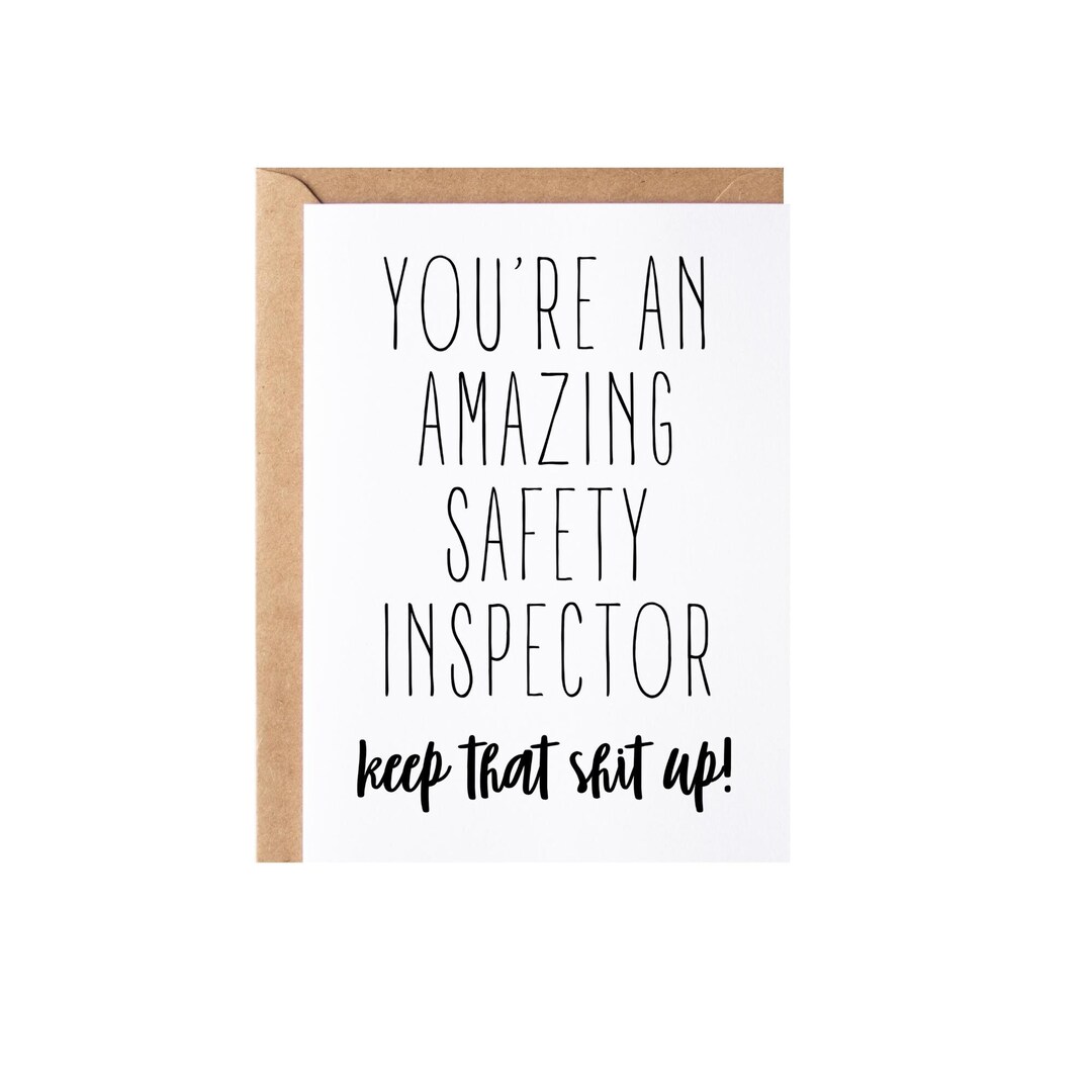 Safety Inspector Gift, Card | Funny Safety Inspector Thank You ...