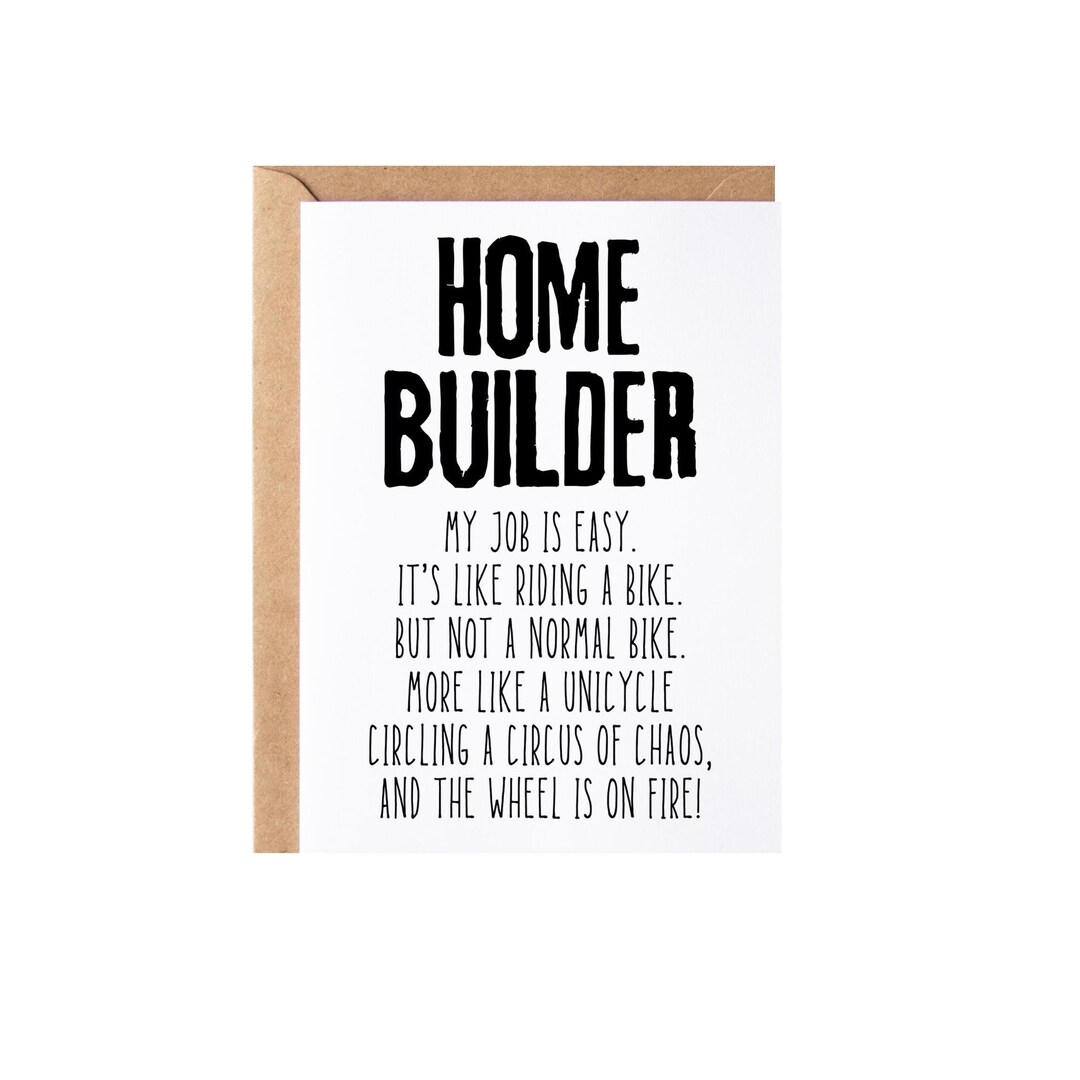 Home Builder Gift, Card | Funny Home Builder Thank You Appreciation ...