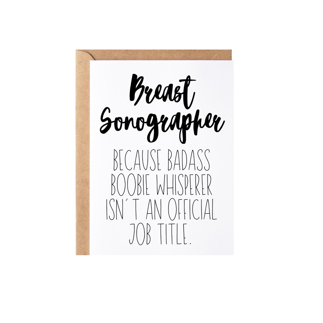 Breast Sonographer Gift, Card | Funny Breast Sonographer Present Idea ...