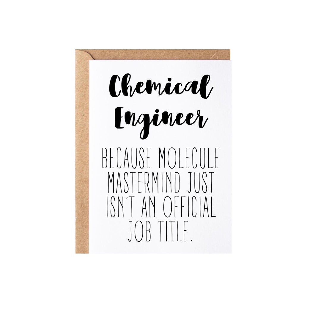Chemical Engineer Gift, Card | Funny Chemical Engineer Thank You ...