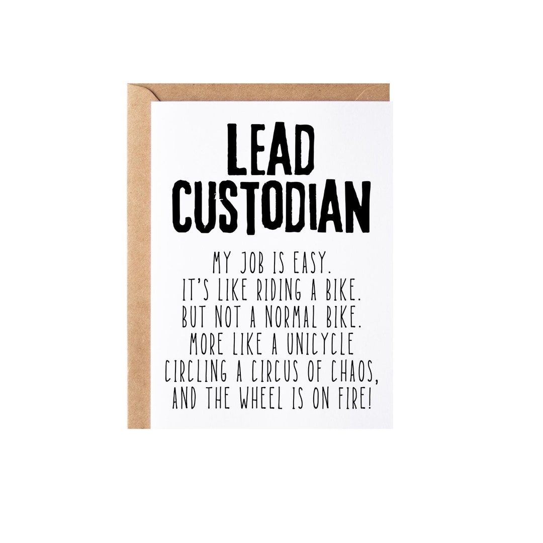 Lead Custodian Gift, Card | Funny Lead Custodian Thank You Appreciation ...