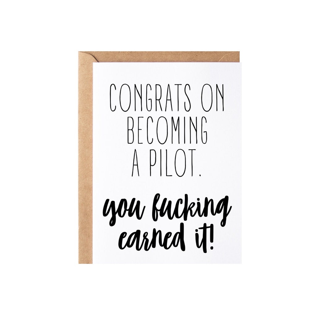 Pilot Grad Card | Pilot School Graduation Congrats Gift Idea on ...