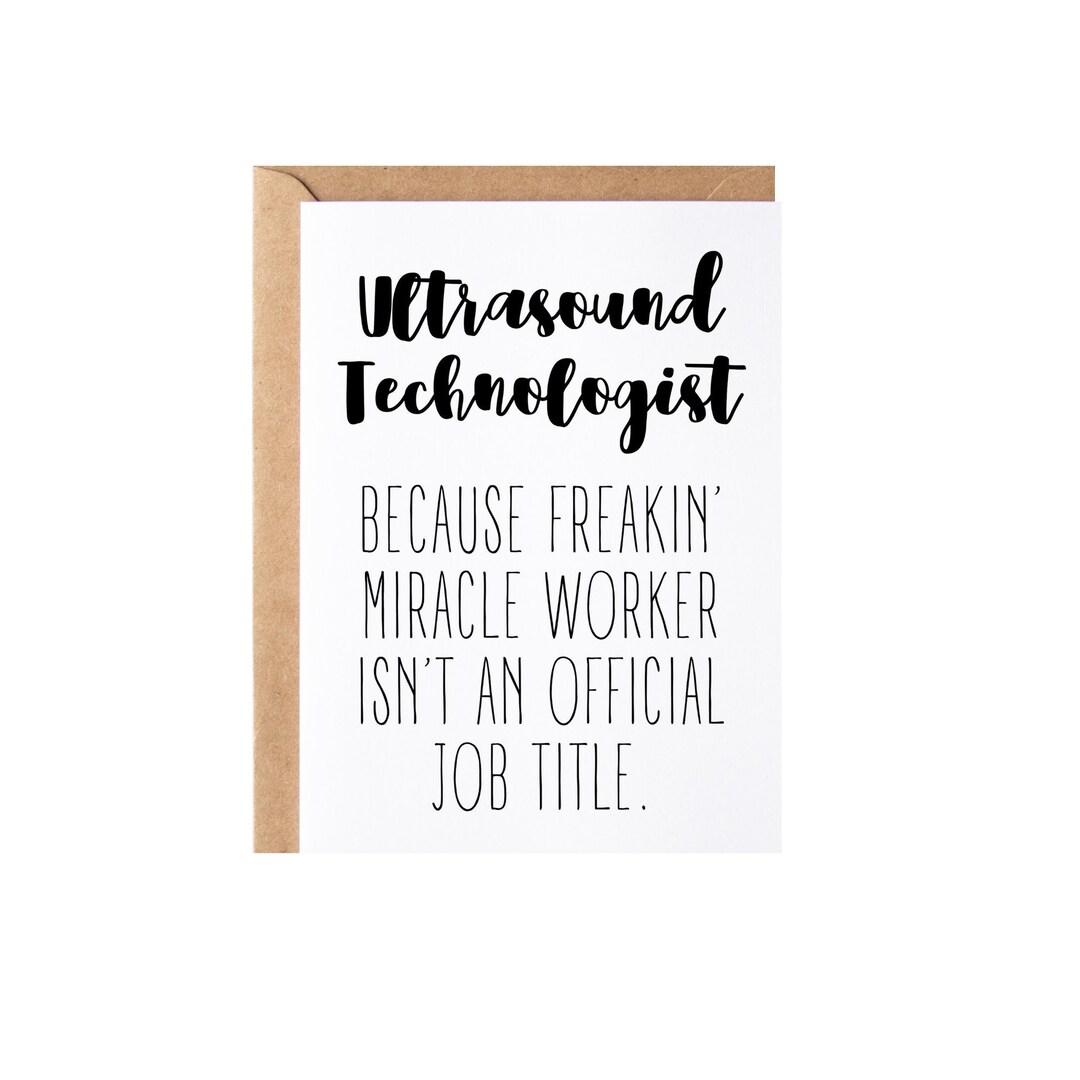 Ultrasound Technologist Gift, Card | Funny Ultrasound Tech Thank You ...