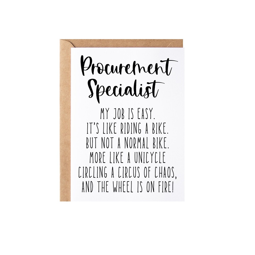 Procurement Specialist Gift, Card | Funny Procurement Specialist Thank ...