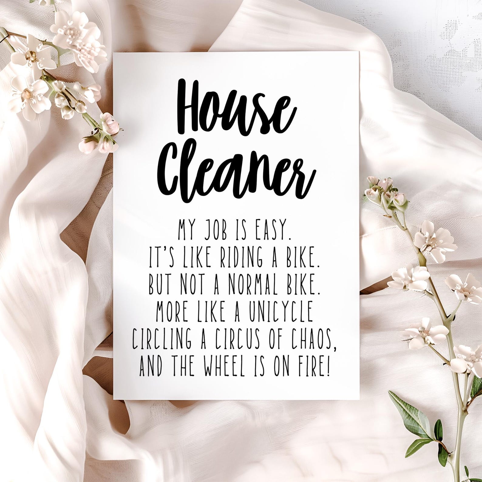 House Cleaner Gift, Card | Funny House Cleaner Thank You Appreciation ...