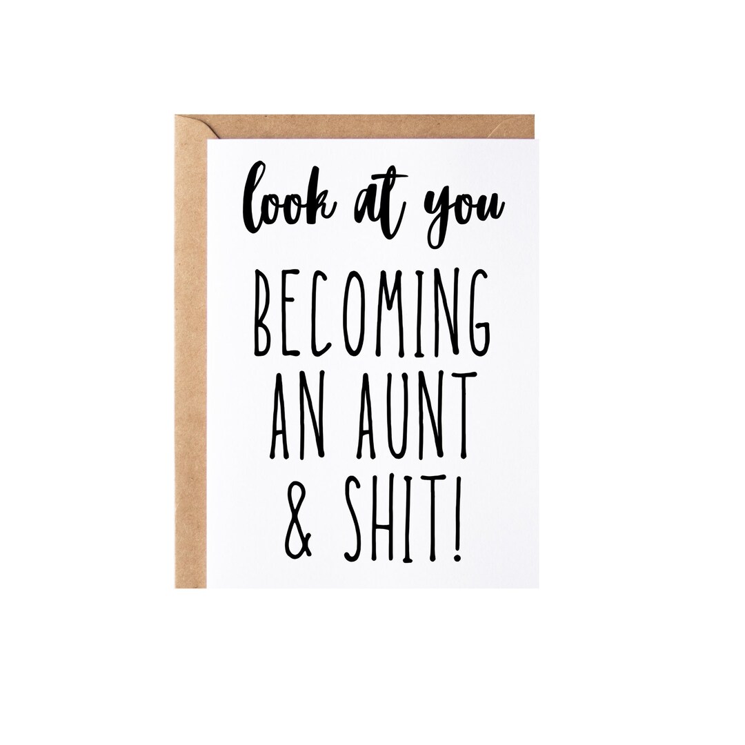 Becoming an Aunt Gift, Card | Funny Promoted to Auntie Congratulations ...