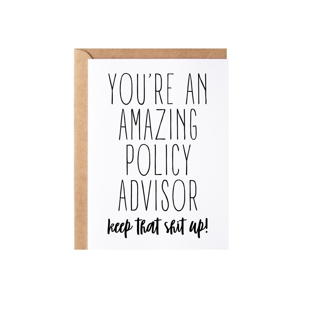 Policy Advisor Gift, Card | Funny Policy Advisor Thank You Appreciation ...