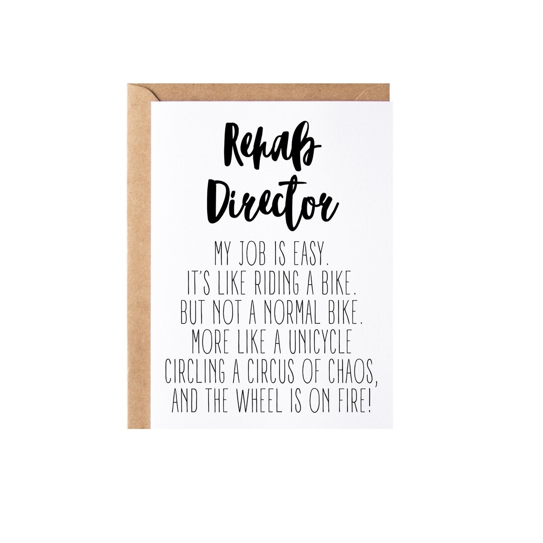 Rehab Director Gift, Card | Funny Rehabilitation Director Present Idea ...