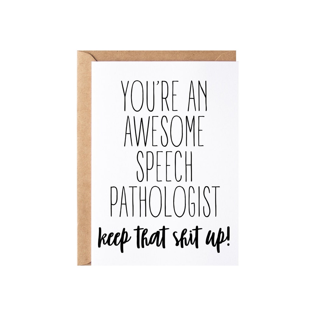 Speech Pathologist Gift, Card for Speech Pathology Teacher | SLP Speech ...