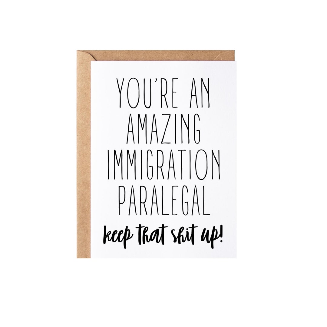 Immigration Paralegal Gift, Card | Funny Immigration Paralegal Thank ...