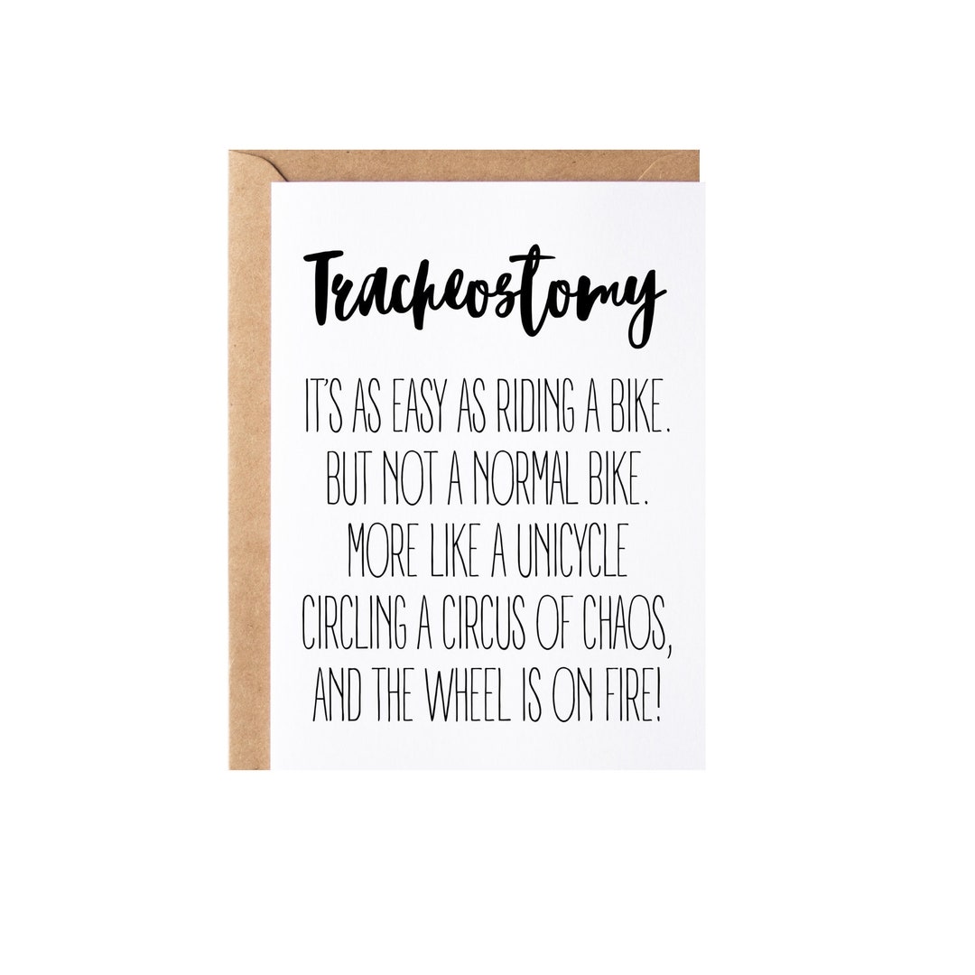 Tracheostomy Surgery Card, Tracheostomy Surgery Recovery Gift Idea ...