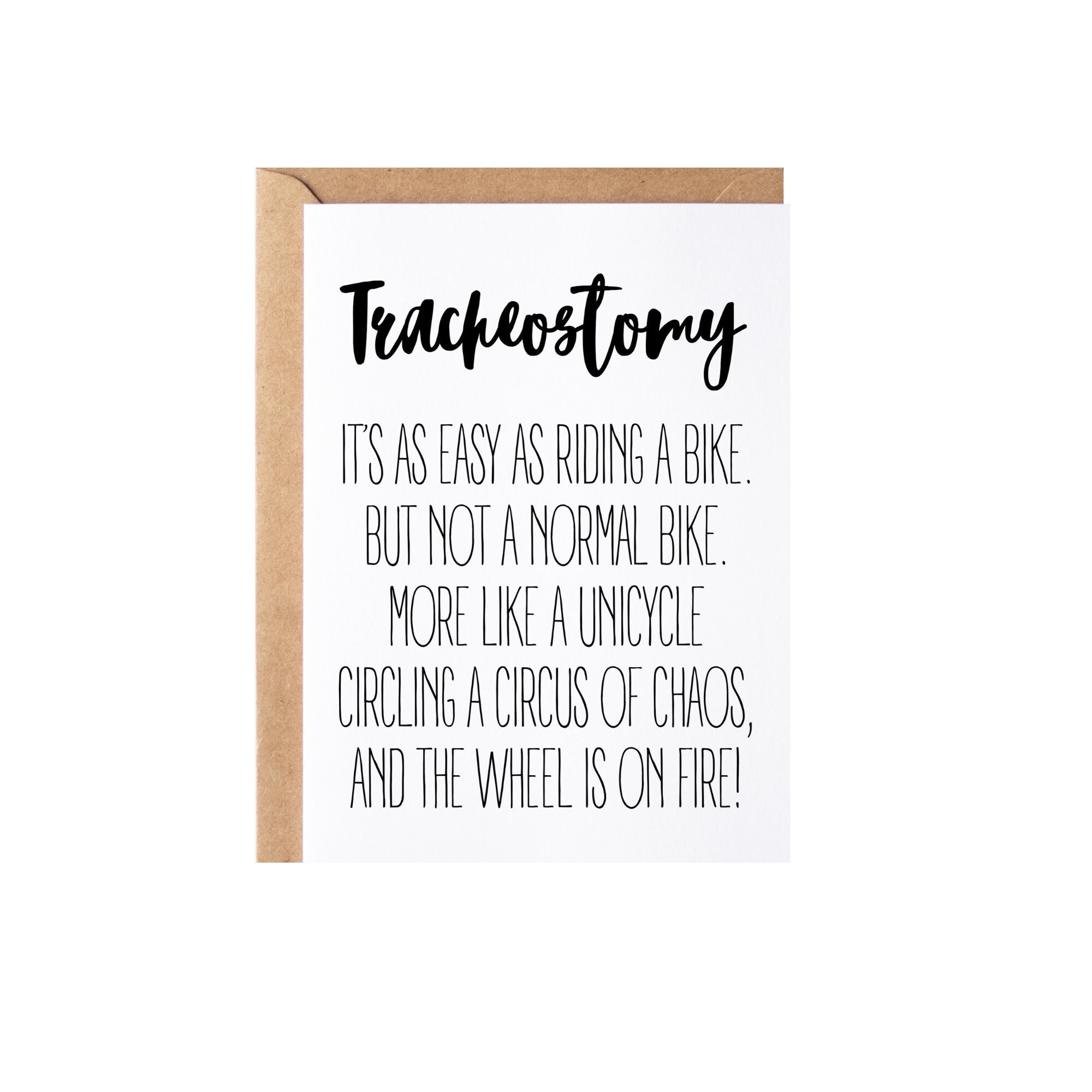 Tracheostomy Surgery Card, Tracheostomy Surgery Recovery Gift Idea Get ...