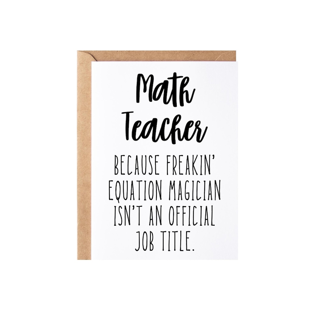 Math Teacher Gift, Card | Funny Math Teacher Thank You Appreciation ...