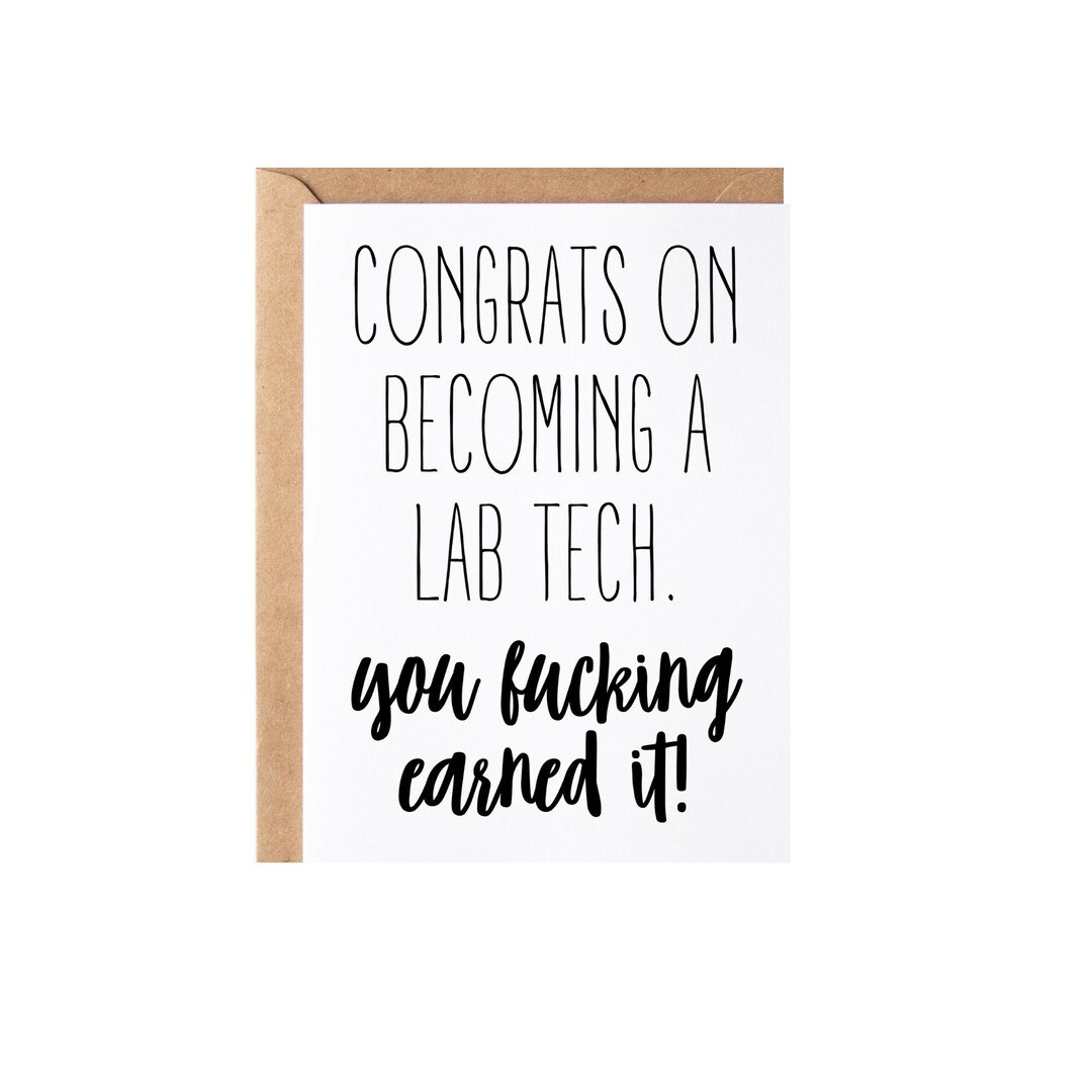 Lab Tech Gift, Card | Funny Congratulations on Becoming A Laboratory ...