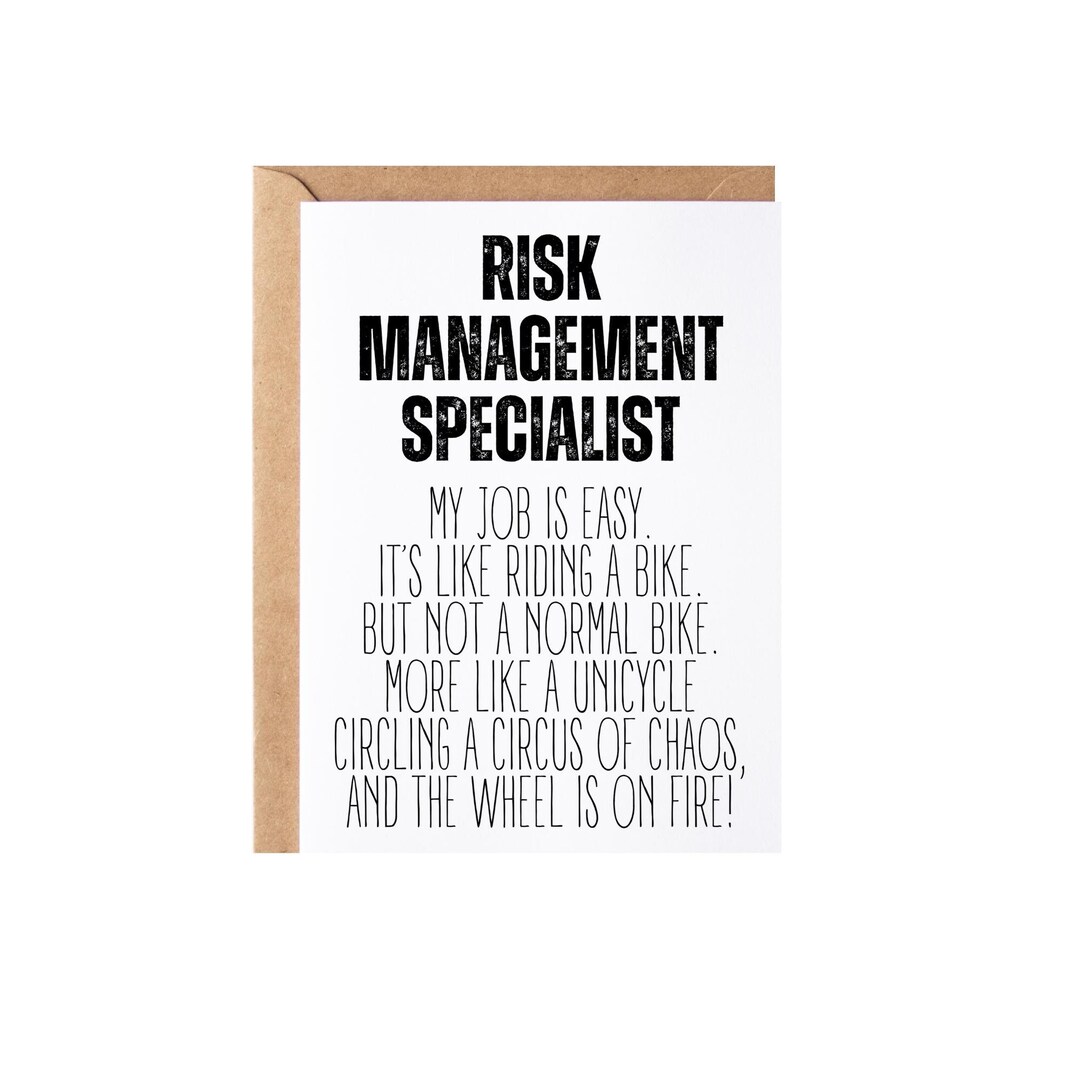 Risk Management Specialist Gift, Card | Funny Risk Management ...