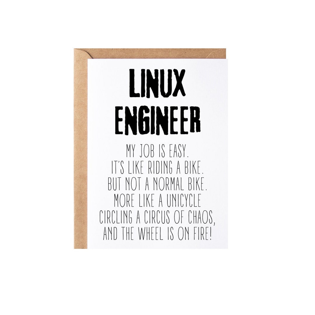 Linux Engineer Gift, Card | Funny Linux Engineer Thank You Appreciation ...