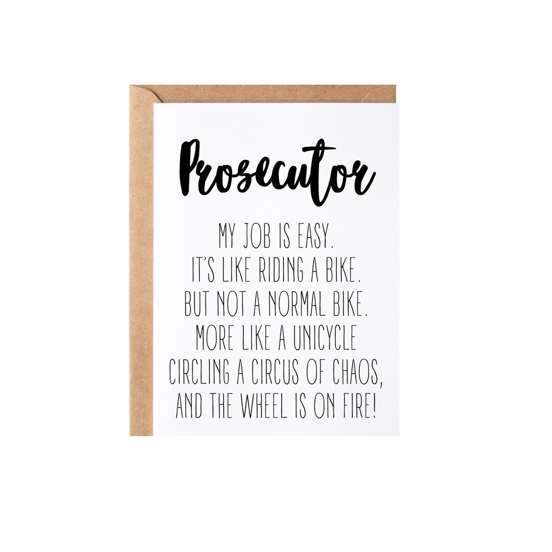 Prosecutor Gift, Card | Funny Prosecutor Thank You Greeting Card From ...