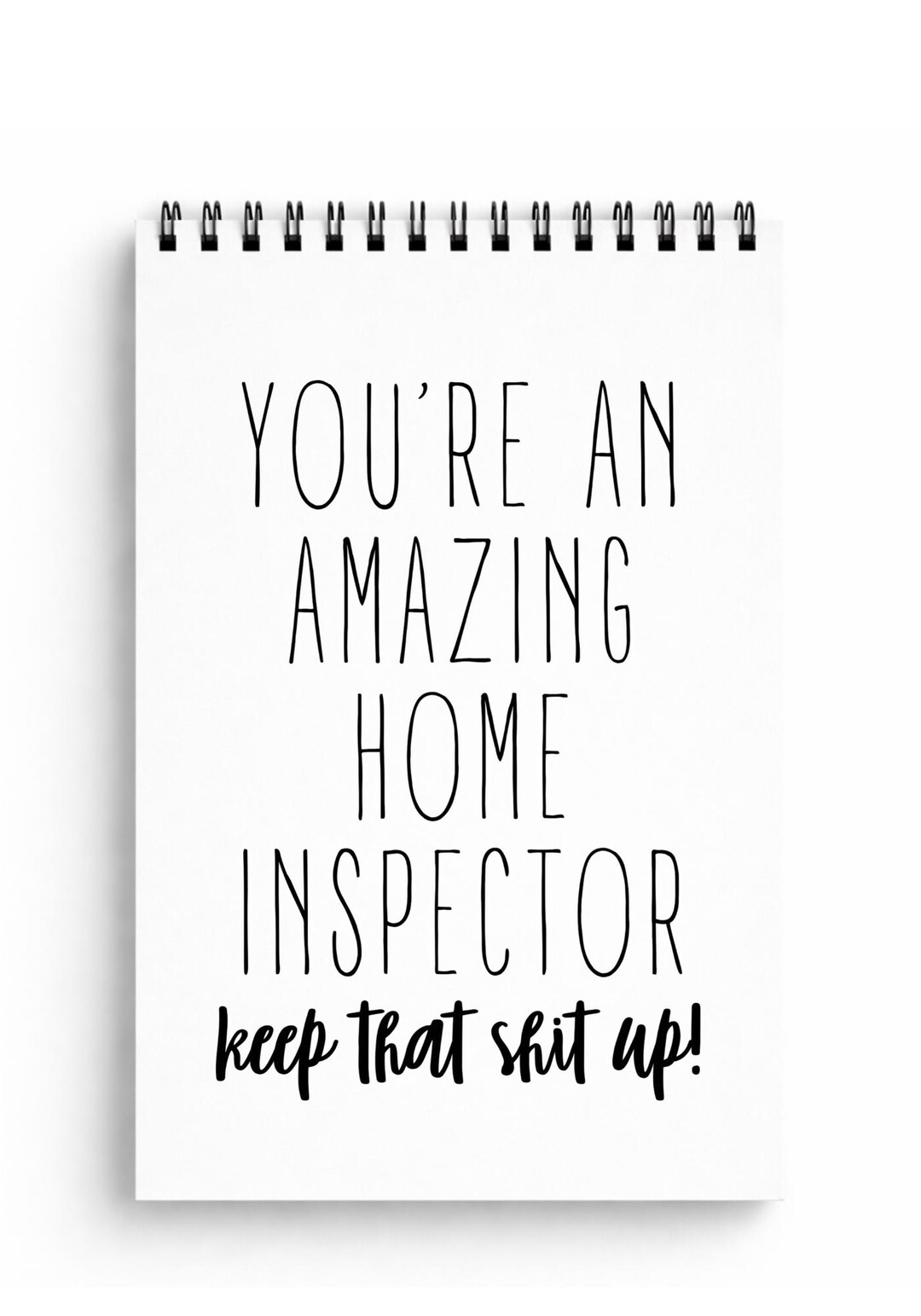 Funny Home Inspector Gift Idea for Men + Women, Lined Notebook | Home ...