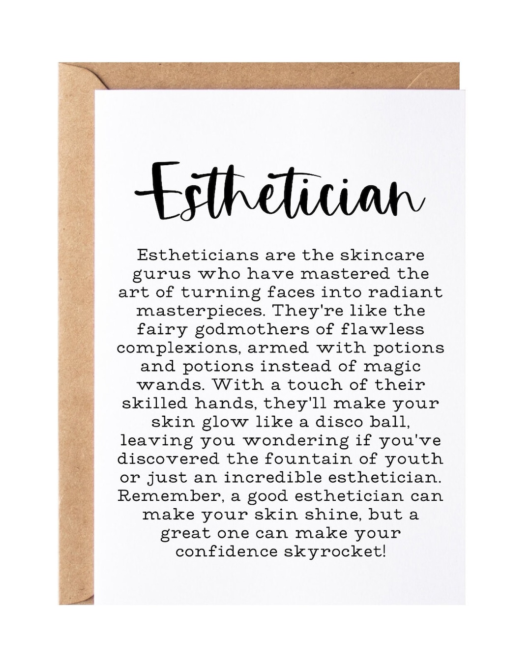 Esthetician Graduation Gift Idea, Esthetician Greeting Card ...