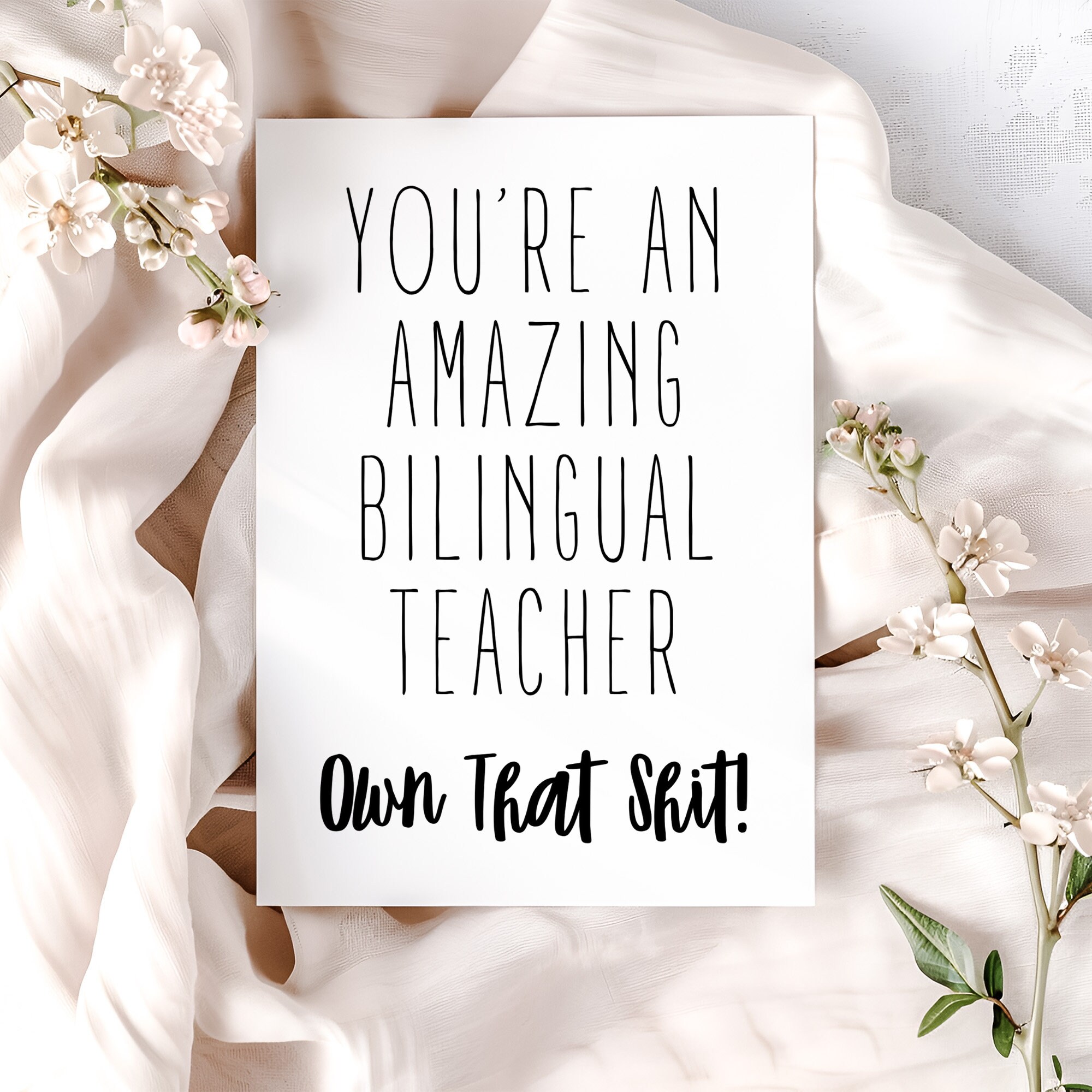 Bilingual Teacher Gift, Card | Bilingual Teacher Thank You Appreciation ...