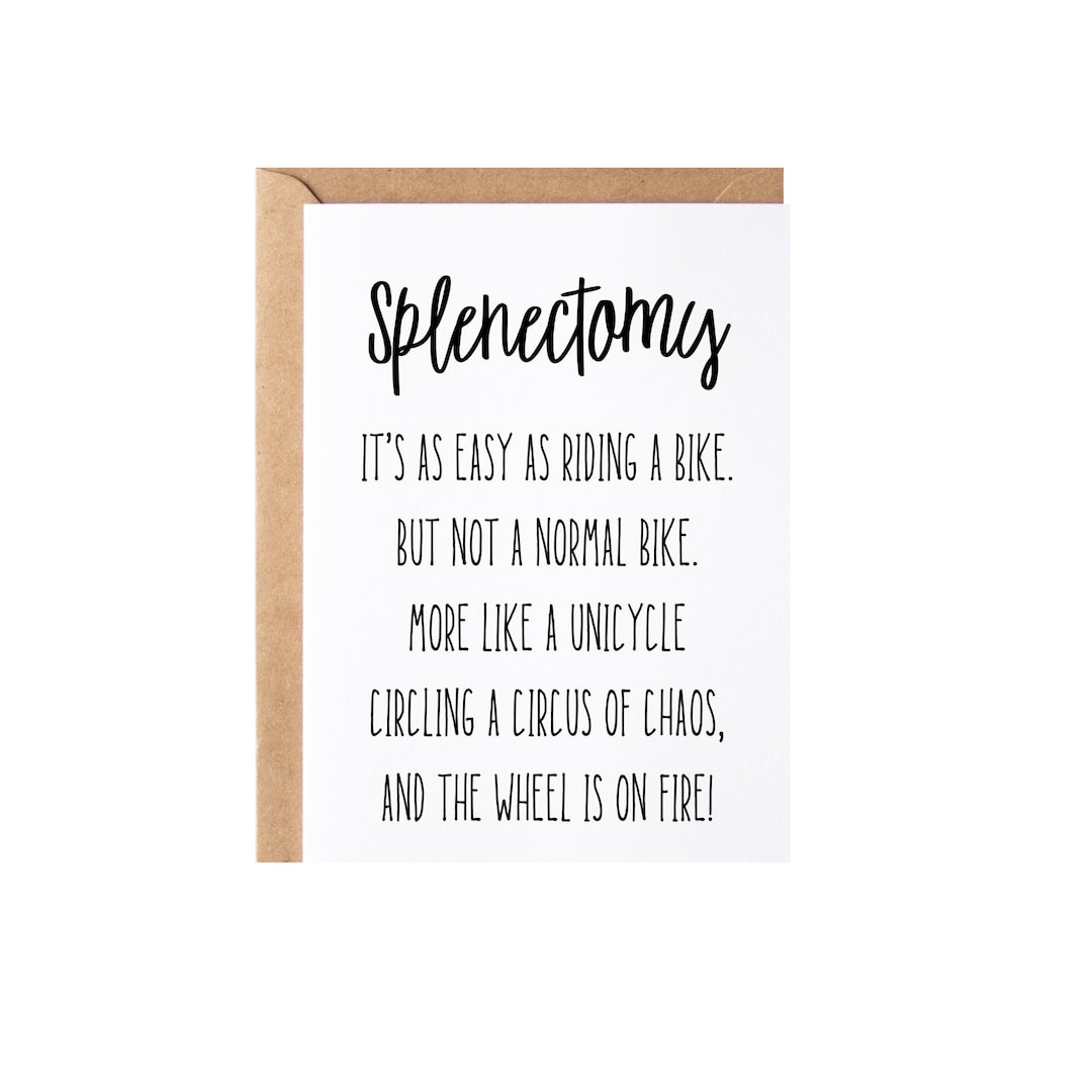Splenectomy Surgery Card, Spleen Removal Recovery Gift Idea | Get Well ...